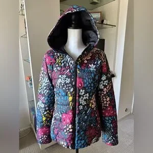 adidas | Jackets & Coats | Adidas Originals Floral Hooded Puffer Jacket ...